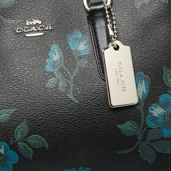 Coach | Bags | Coach Black Floral Print Coated Canvas And Leather Mini ...